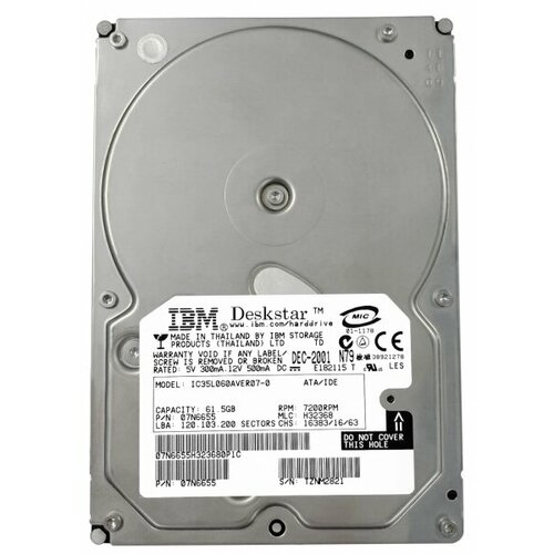 Жесткий диск IBM 07N6655 61,5Gb 7200 IDE 3.5" HDD