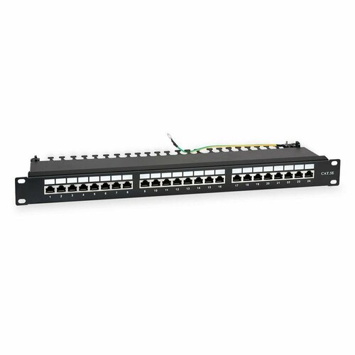 Патч-панель Hyperline WRLine WR-PL-24-C5E-SH-D 19" 1U 24xRJ45 кат.5e FTP