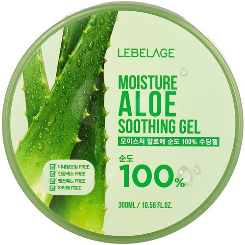 Lebelage Гель для тела увлажняющий успокаивающий с экстрактом алоэ Moisture Aloe Soothing Gel, 300 мл