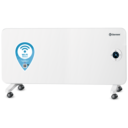 Конвектор Thermex Frame 2000E Wi-Fi, 2 кВт, 25 м², колеса в комплекте, белый