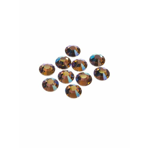 Стразы цветные круглые, Swarovski, SS16, 10шт, 045 №084, IRISK, Д010-06-01