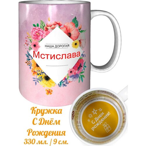 Кружка Мстислава самая лучшая - с днём рождения внутри