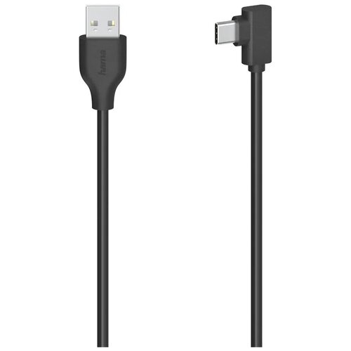 Кабель USB HAMA H-200646, USB Type-C (угловой) - USB A(m) (прямой), 0.75м, черный [00200646]