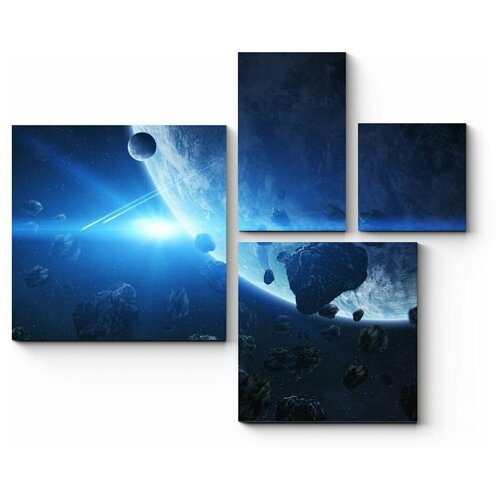 Модульная картина Метеоритный удар 172x143