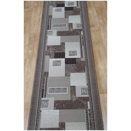 Ковровая дорожка на войлоке, Витебские ковры, с печатным рисунком, 1286_93, кофейная, 0.7*4.5 м