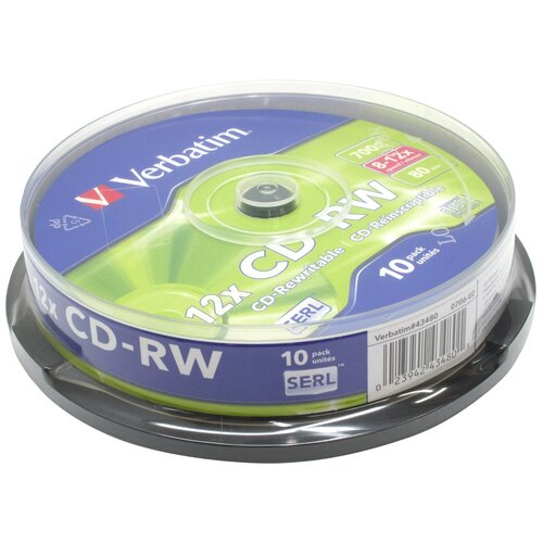 Диск CD-RWVerbatim700Mb 12x, 10 шт.