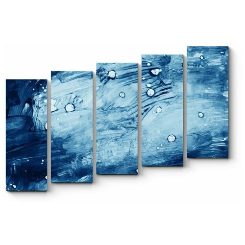 Модульная картина Брызги синей краски 90x63