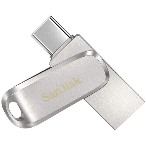 Флешка SanDisk Ultra Dual Drive Luxe USB/Type-C 64 ГБ, 1 шт., серебристый