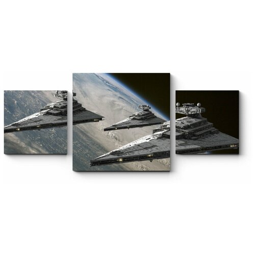 Модульная картина Межгалактические корабли 210x90