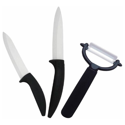 Набор ножей Шеф-нож Barton Steel BS-9013, черный / белый