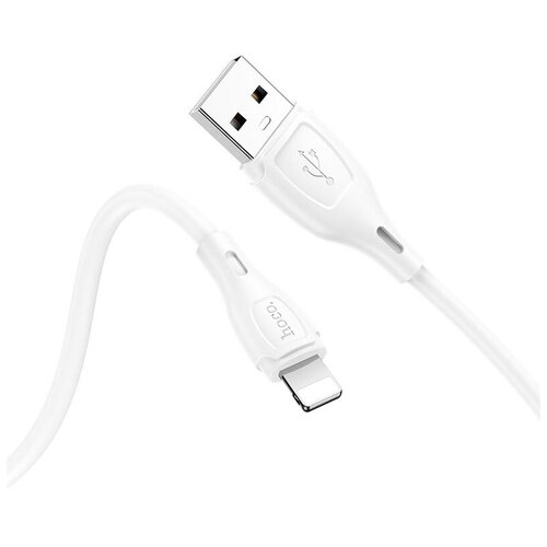 Кабель USB HOCO X61 Ultimate silicone, USB - Lightning, 2.4А, 1м, белый