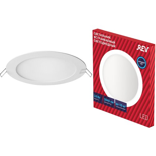 Светильник REV Super Slim Round 28943 2, LED, 24 Вт, 6500, холодный белый, цвет арматуры: белый, цвет плафона: белый