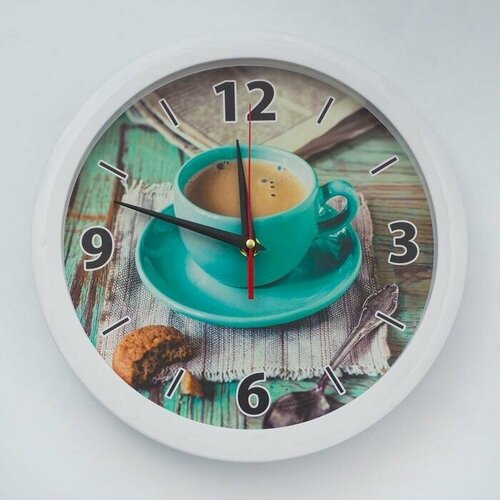 Часы настенные, серия: Кухня, "Кофе", плавный ход, 28 см, часы интерьерные