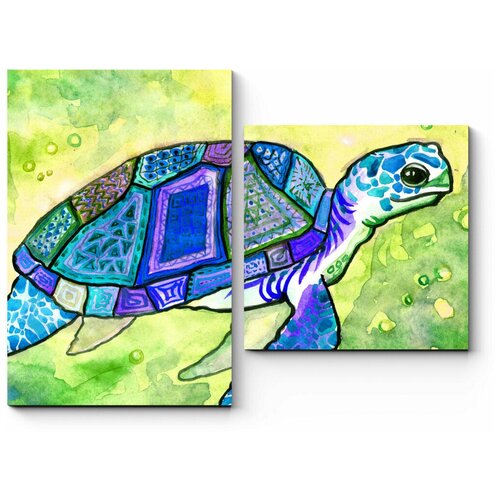 Модульная картина Голубая черепаха 50x38
