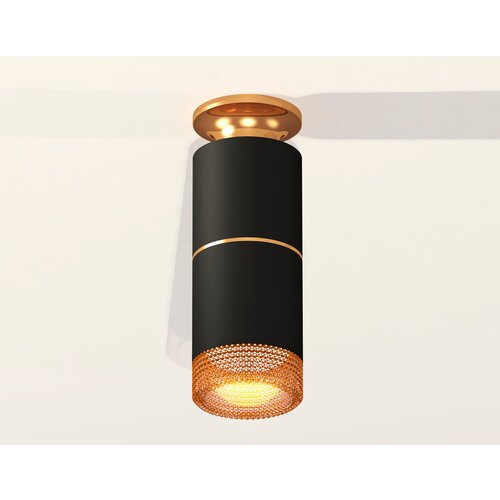 Комплект накладного светильника с композитным хрусталем XS6302241 SBK/PYG/CF черный песок/золото желтое полированное/кофе MR16 GU5.3