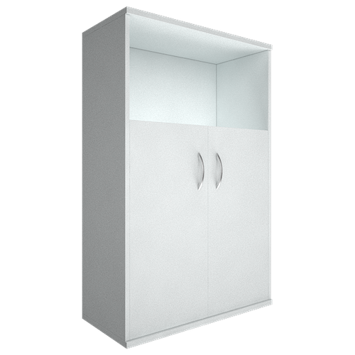Шкаф для документов средний широкий (2 низкие двери ЛДСП) RIVA А. СТ-2.1 Белый 770х365х1215