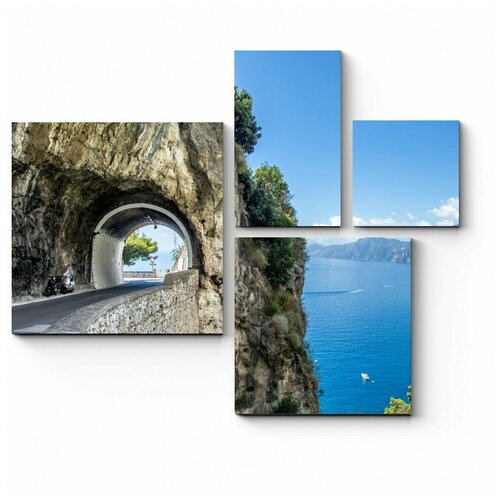 Модульная картина Тоннель на побережье Италии 122x102
