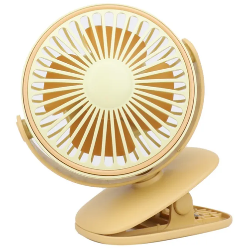 Мини вентилятор на прищепке желтый/ Портативный вентилятор осевой / Ручной вентилятор/ Маленький вентилятор