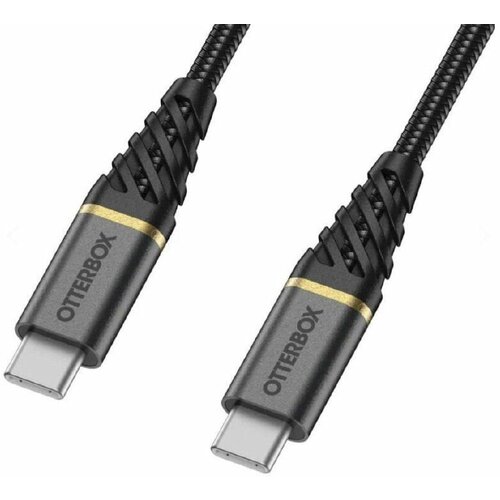 Кабель для быстрой зарядки OtterBox USB-C / USB-C,1 метр, Premium, цвет Glamour (Black), черный (78-52677)