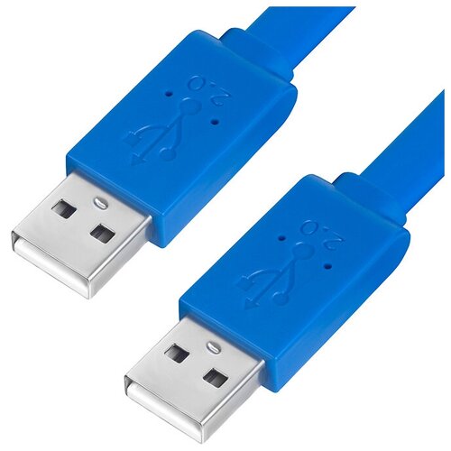 Кабель GCR USB - USB (GCR-UM4MF-BD), 1 м, синий
