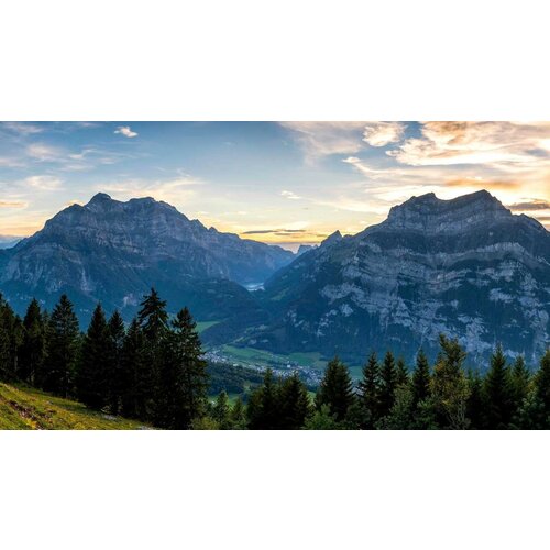 Картина на холсте 60x110 LinxOne "Альп Швейцария Альпы гора" интерьерная для дома / на стену / на кухню / с подрамником