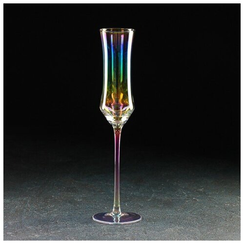 Magistro Бокал стеклянный для шампанского «Кира», 180 мл, 7×25,5 см, цвет перламутровый