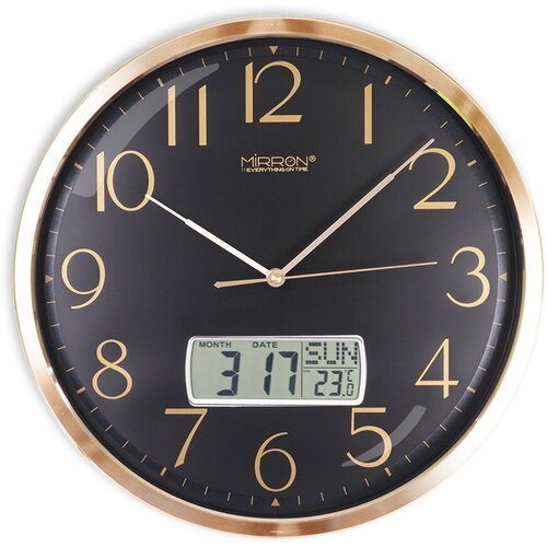 Настенные часы MIRRON P3263A-1 жк ЗЧ/ Домашний интерьер/ Минимализм/ ЖК дисплей