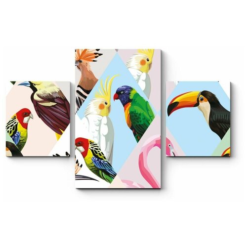 Модульная картина Тропические птицы90x59