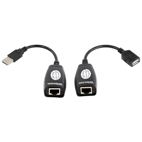 Кабель Telecom USB A - RJ 45 (TU824), 0.1 м, 2 шт., черный