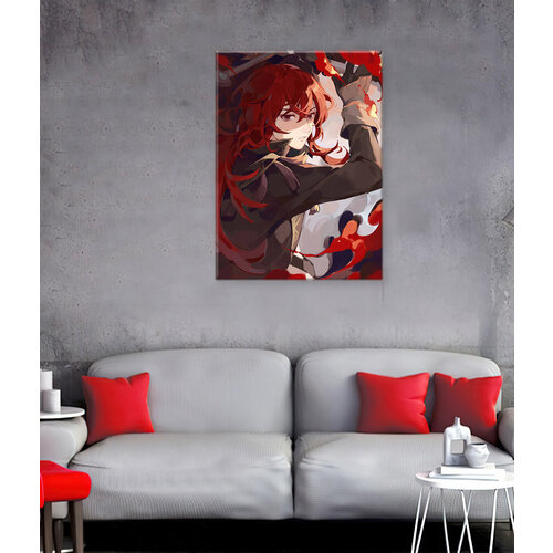 Картина/Картина на холсте/Картина на холсте для интерьера/Картина на стену/Картина в подарок для дома/- Дилюк Genshin Impact 40х60