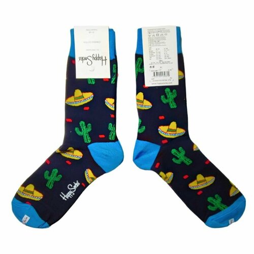 Носки Happy Socks, размер 41-46, черный, желтый, зеленый, синий