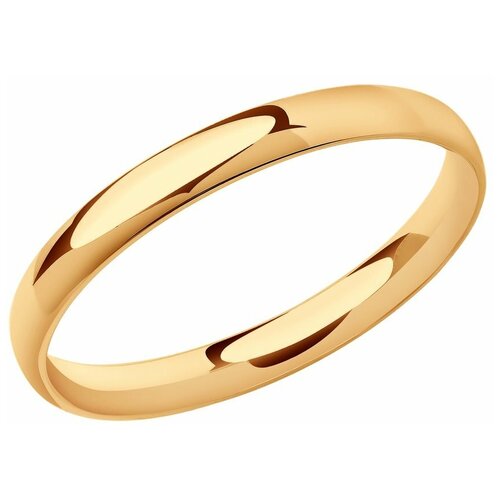 Кольцо обручальное SOKOLOV, красное золото, 585 проба, размер 17.5