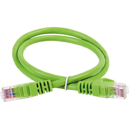 Коммутационный шнур, патч корд ITK категории 6 UTP PVC 3 метра, цвет зеленый, IEK PC02-C6U-3M (1 шт.)