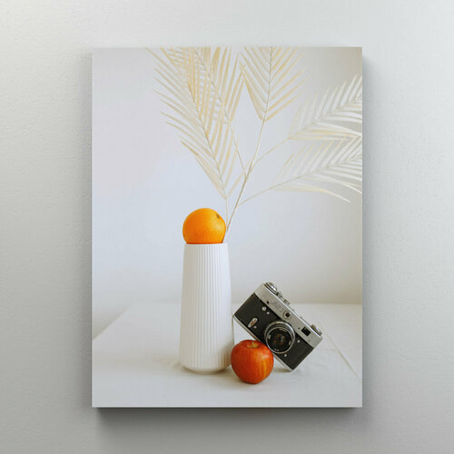 Интерьерная картина на холсте "Натюрморт в скандинавском стиле с апельсинами" в скандинавском стиле, размер 30x40 см