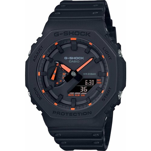 Наручные часы CASIO G-Shock GA-2100-1A4, черный, оранжевый