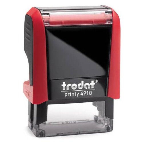 Оснастка Trodat Printy 4910 4.0 для печати, штампа, факсимиле. Поле: 26х9 мм. Корпус: красный.