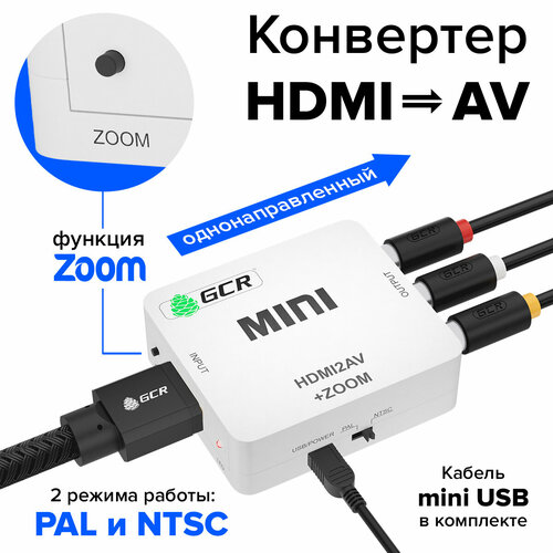 GCR Конвертер HDMI -> AV, PAL, NTSC, 1080p + ZOOM