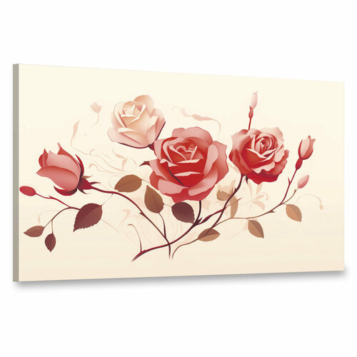 Интерьерная картина 100х60 "Розы в дар"