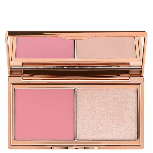 Палетка румяна и хайлайтер Charlotte Tilbury Hollywood Blush and Glow в мини-формате 7,5 мл оттенок LIGHT/MEDIUM