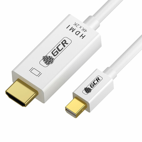 Кабель-переходник mini DisplayPort > HDMI поддержка 4K (GCR-ADMD1) белый 1.8м