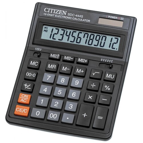 Калькулятор бухгалтерский CITIZEN SDC-444S, черный