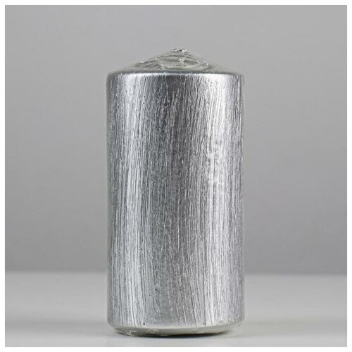 Свеча - цилиндр "Винтаж", 5х10 см, серебро 6930725