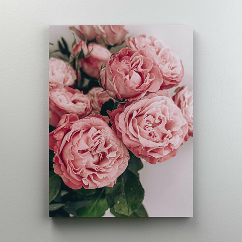 Интерьерная картина на холсте "Ажурные розы" растения, размер 22x30 см