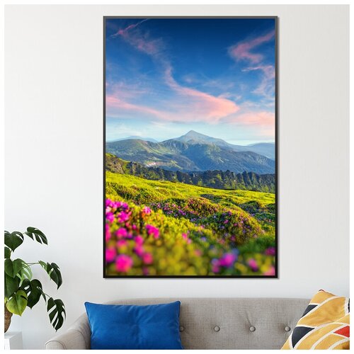Постер Цветочное поле в горах 40х50 см в тубусе ПолиЦентр