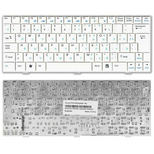 Клавиатура для ноутбука MSI S1N-1UUS2A1-SA0 белая