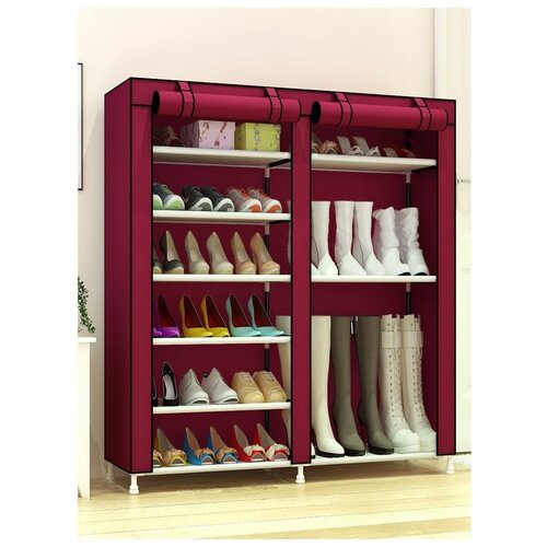 Складной каркасный тканевый шкаф GEEK LIFE, тканевый шкаф для хранения обуви, одежды, бордовый