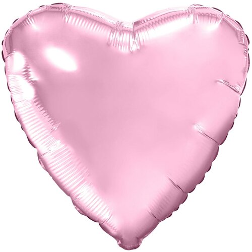 Шар (19''/48 см) Сердце, Нежно-розовый, 1 шт.
