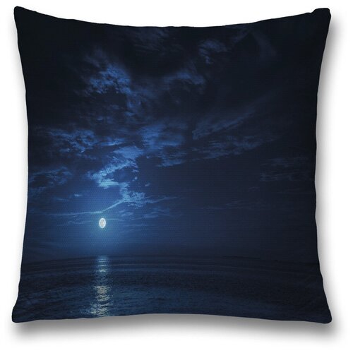 Наволочка декоративная на молнии, чехол на подушку JoyArty "Отражение луны" 45х45 см