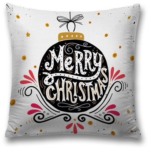 Наволочка декоративная на молнии, чехол на подушку JoyArty "Рождественский шар" 45х45 см