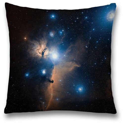 Наволочка декоративная на молнии, чехол на подушку JoyArty "Яркие звезды" 45х45 см